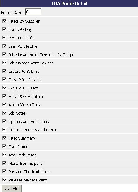 PDA Profile Functions